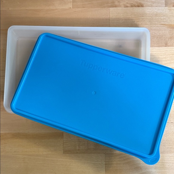 Tupperware | Kitchen | Tupperware Bright Blue Lid With Clear Base ...